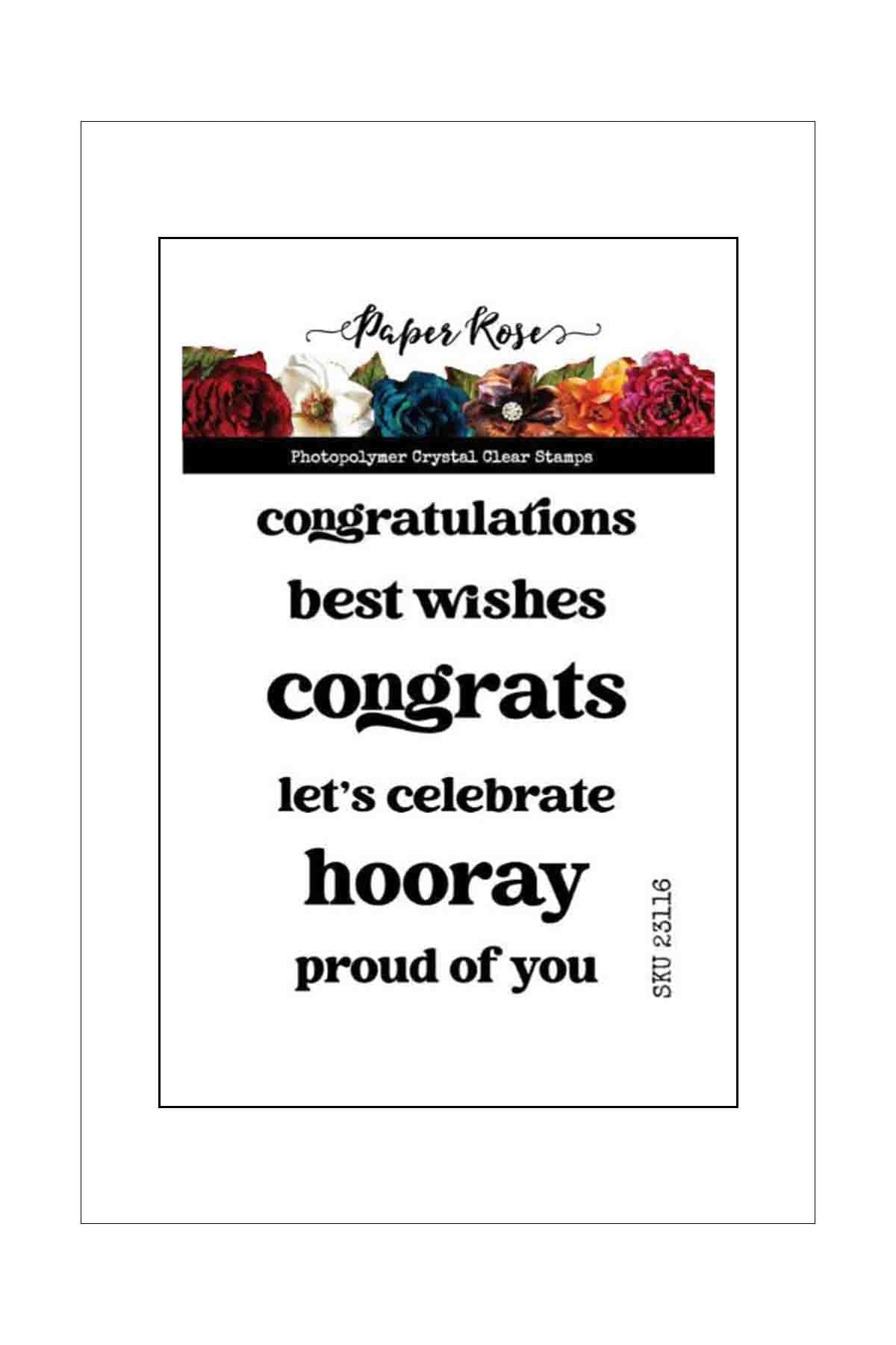 Stamps - Paper Rose - Congratulations Sentiments - A Paper Experience