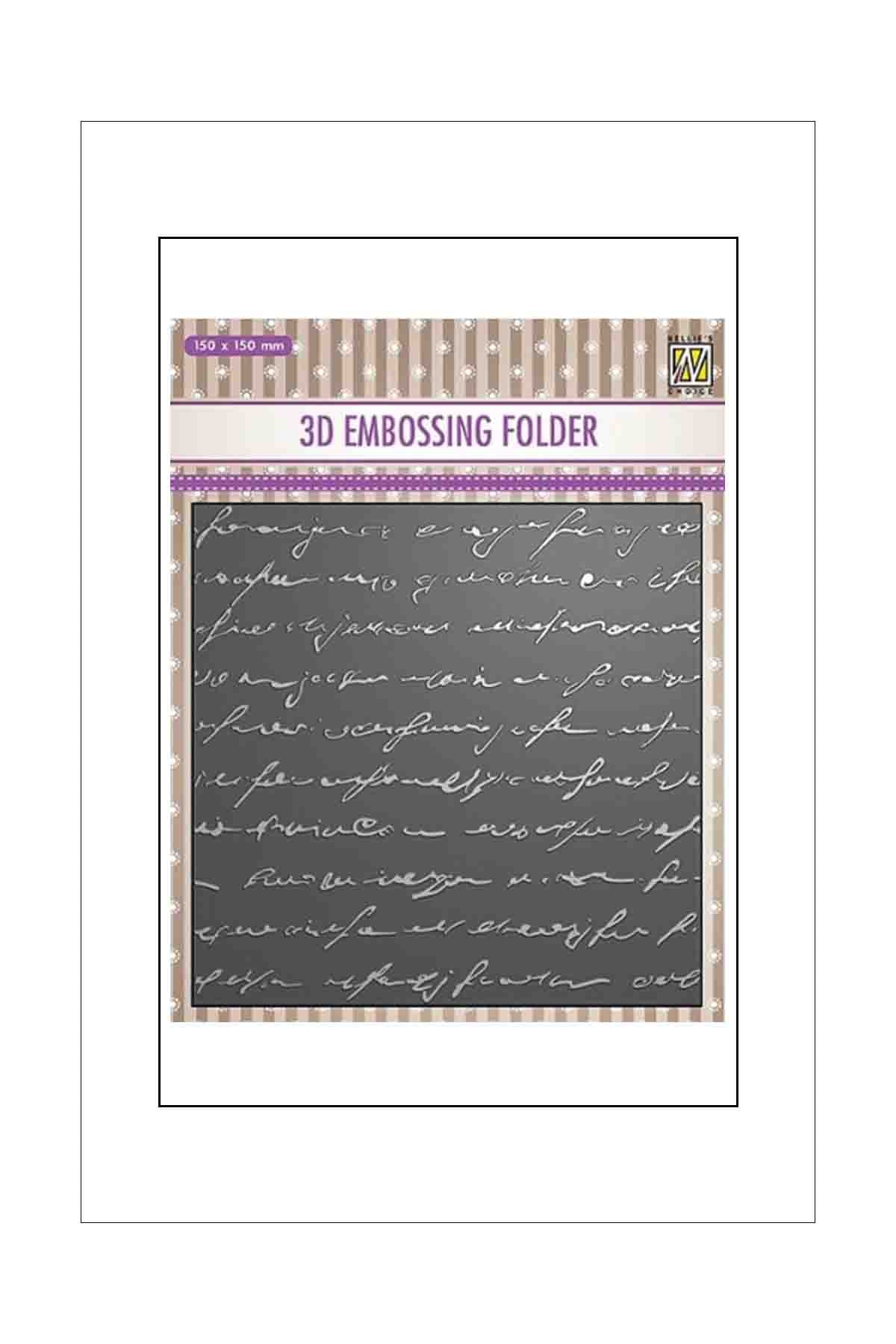 Embossing Folder - Nellie Snellen - 3D Square - Script - A Paper Experience