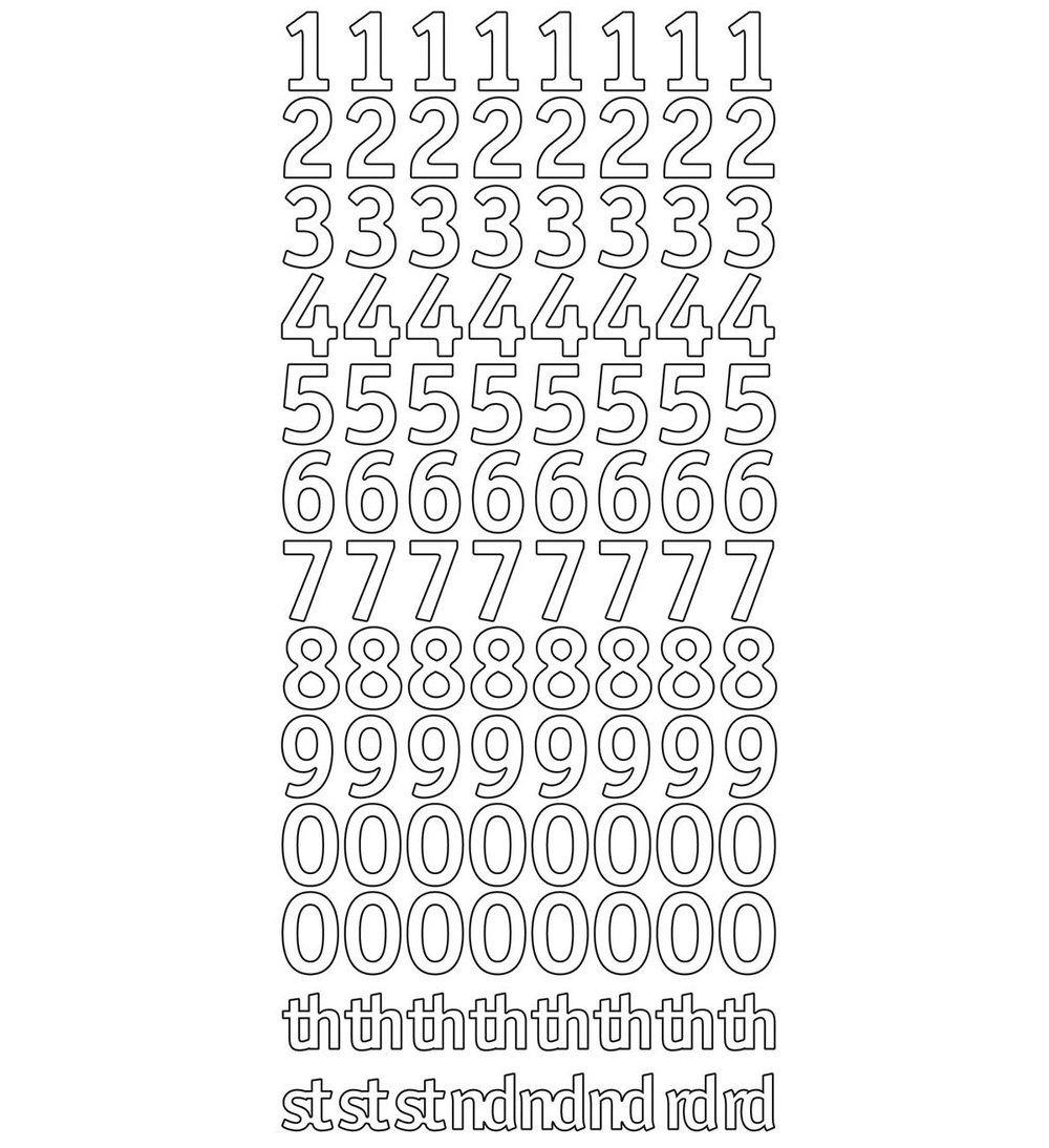 Adhesives - Stickers - Numbers - Medium - Gold and Silver - A Paper ...