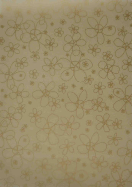 A4 - Translucent / Vellum - Patterned - Big Daisies - Gold on Gold - A ...